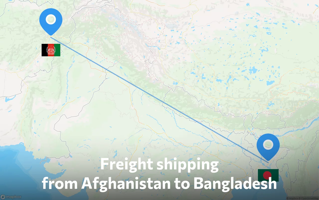 Freight Shipping from Afghanistan to Bangladesh
