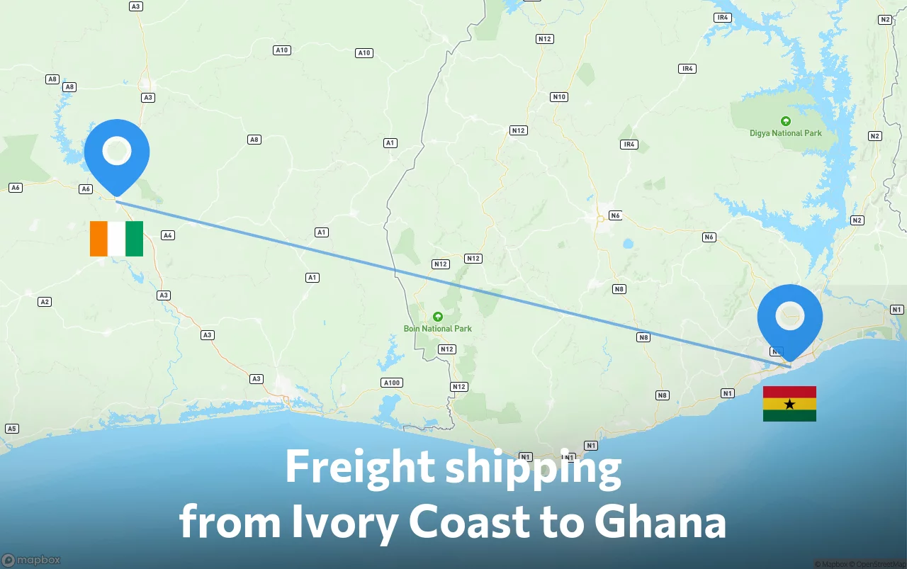 Freight Shipping from Ivory Coast to Ghana
