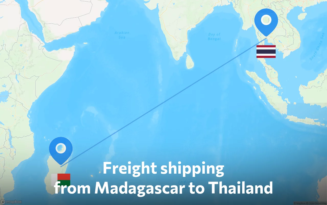 Freight Shipping from Madagascar to Thailand