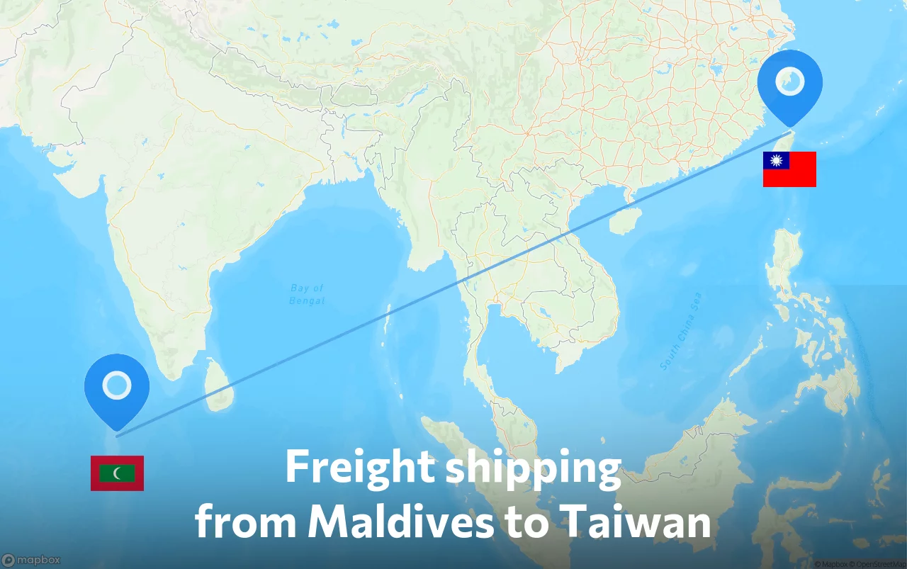 Freight Shipping from Maldives to Taiwan