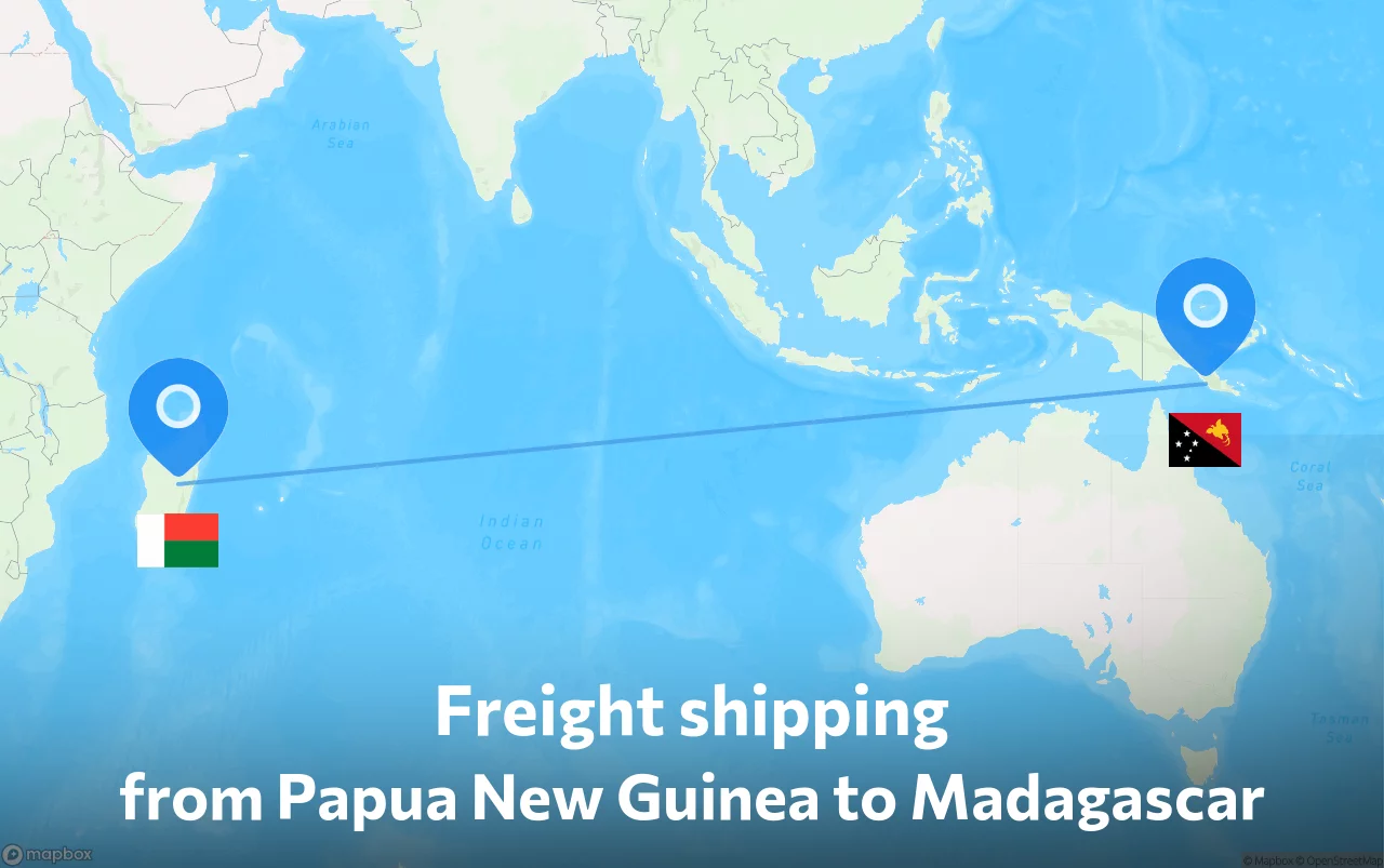 Freight Shipping from Papua New Guinea to Madagascar