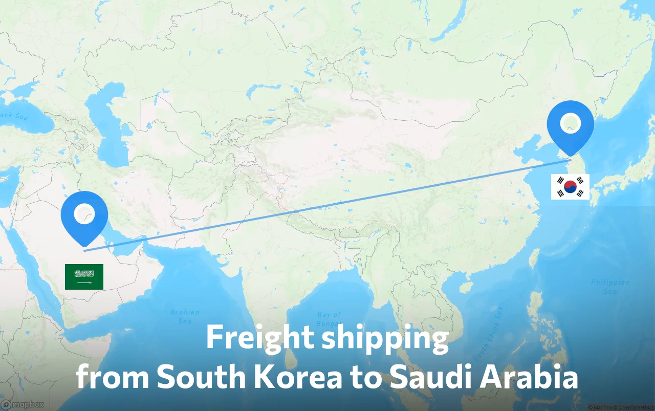 Freight Shipping from South Korea to Saudi Arabia