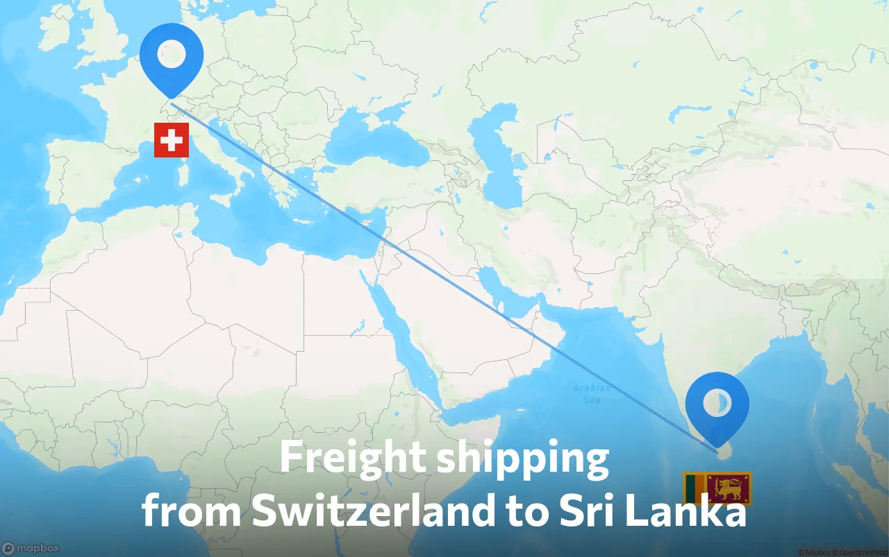 Freight Shipping from Switzerland to Sri Lanka