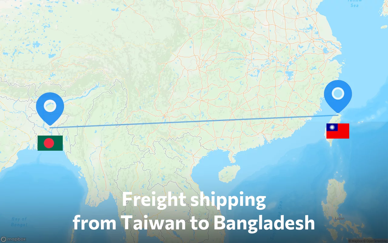 Freight Shipping from Taiwan to Bangladesh